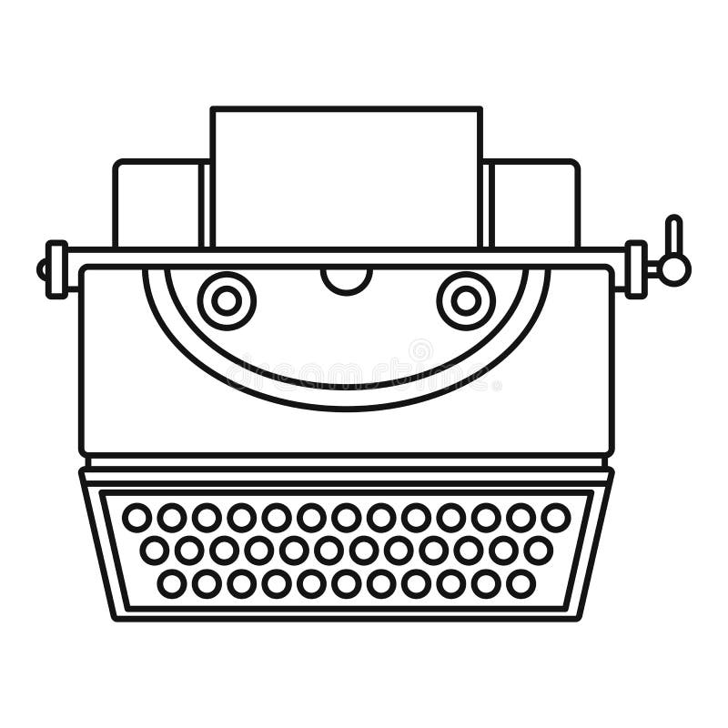 Classic Typewriter Icon, Outline Style Stock Vector - Illustration of ...