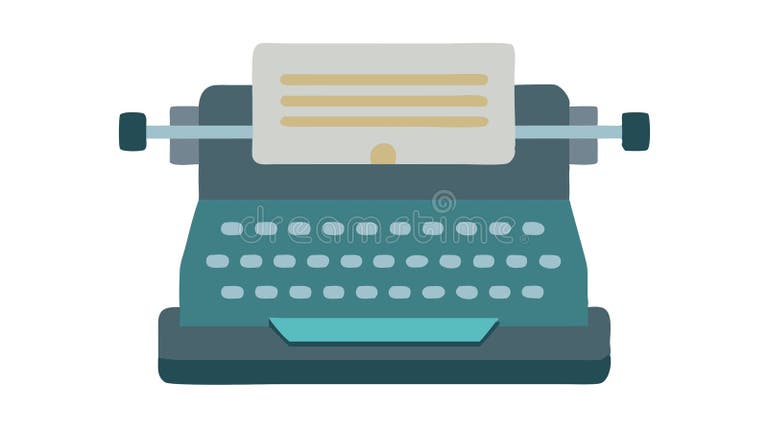 Classic Typewriter with Plain Paper Roll, Vector Design Generative AI ...