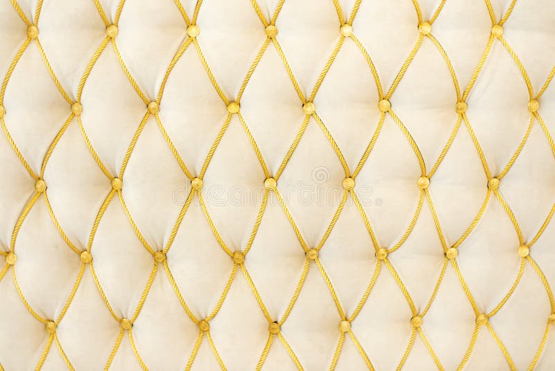 Classic Upholstery in White and Gold Colors, Texture Stock Image ...