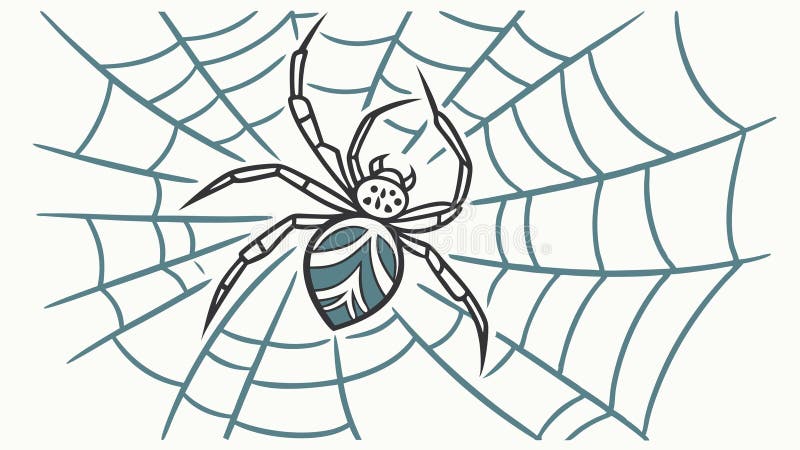 Classic Spider Web with Spider Arachnid Nature, Vector Design ...