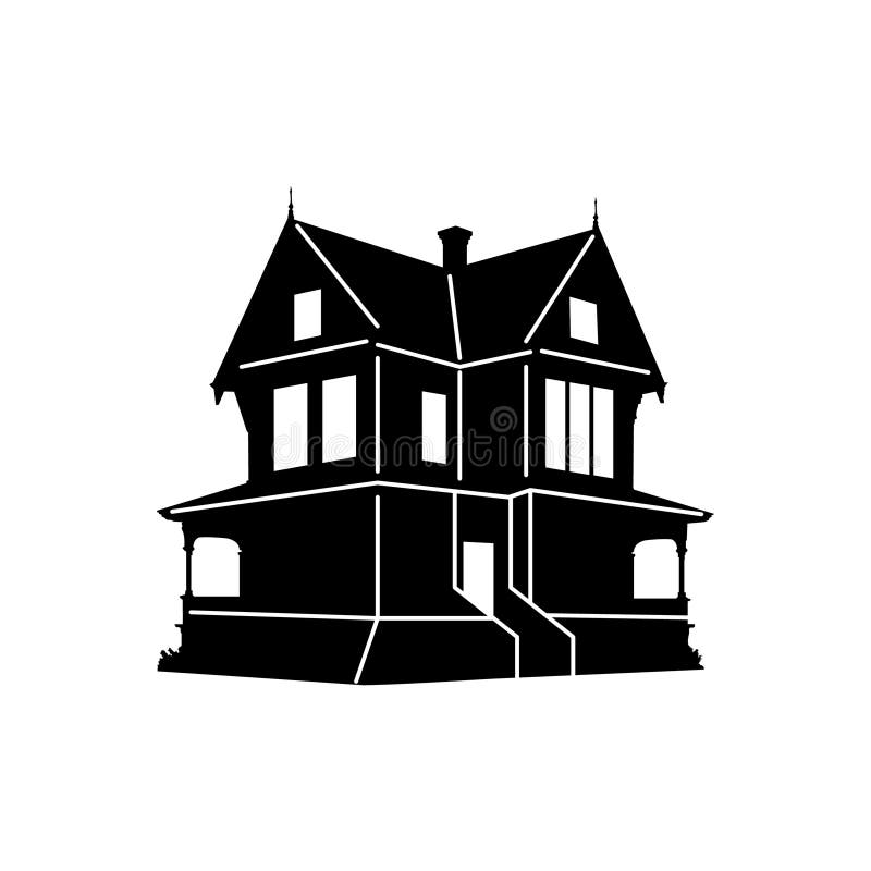 Victorian House Silhouette Vector Illustration Stock Illustration ...