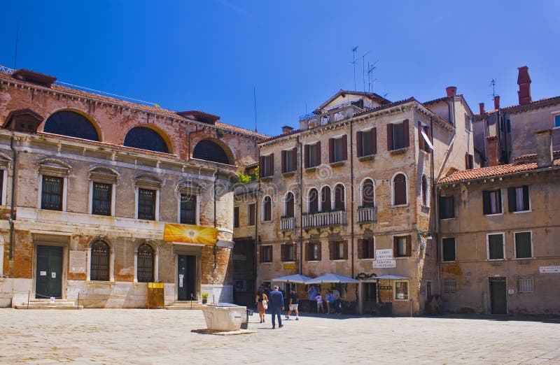 Classic Venice Square (campo) with Church in Venice, Italy Stock Image ...