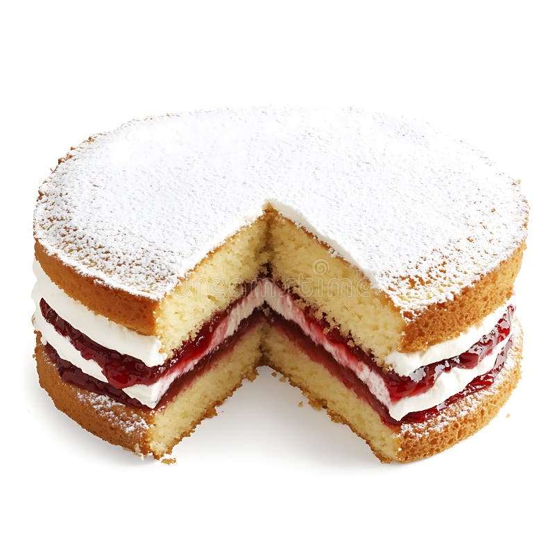 Classic Victoria Sponge Cake Fluffy Cream Jam Stock Photos - Free ...