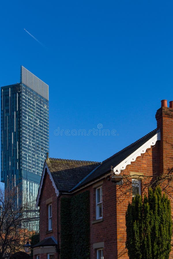 Classic Victorian Building and Modern Skyscraper in Castlefield ...