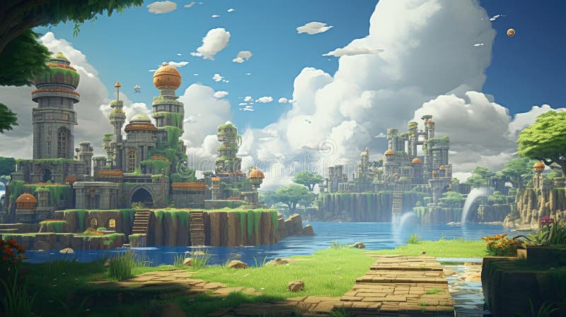 Classic Video Game Location Stock Image - Image of classic, bush: 293645261