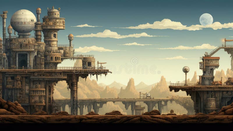Classic Video Game Location Stock Image - Image of adventure, flat ...
