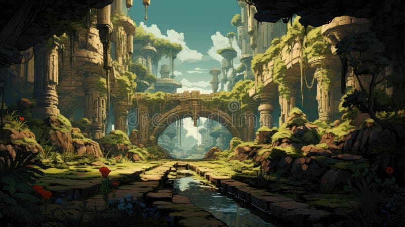 Classic Video Game Location Stock Image - Image of ground, level: 293646081