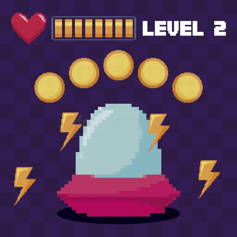 Classic Video Game Ufo Flying Stock Vector - Illustration of leisure ...