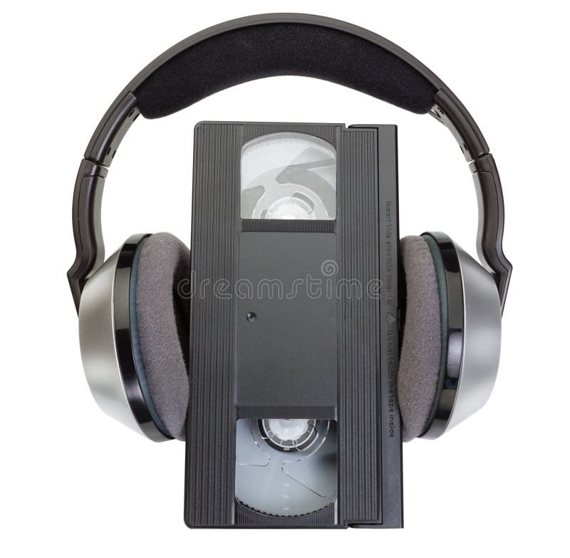 An Classic Videotape VHS and Wireless Headphones. Stock Image - Image ...