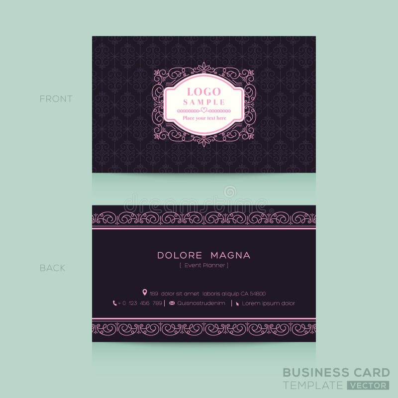 Classic Vintage Business Card Namecard Template Stock Vector ...