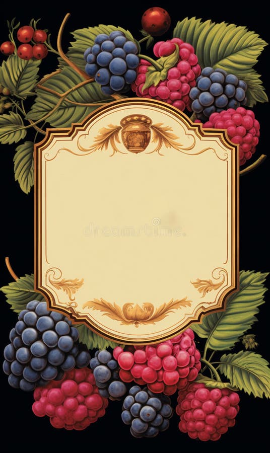 Classic Vintage Flavored Mulberry Label Frame Stock Photo - Image of ...