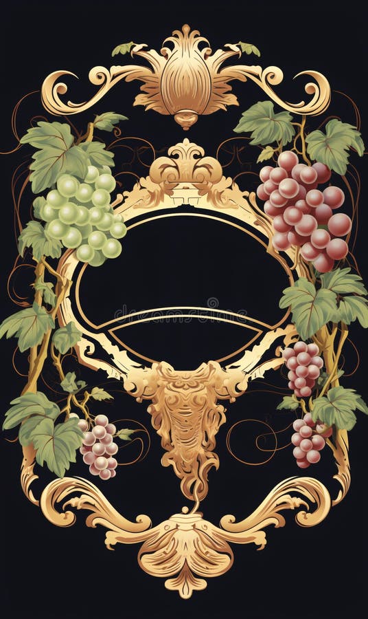 Classic Vintage Frame for Grape Wine Brandy Labels. Grape Wine in a Can ...