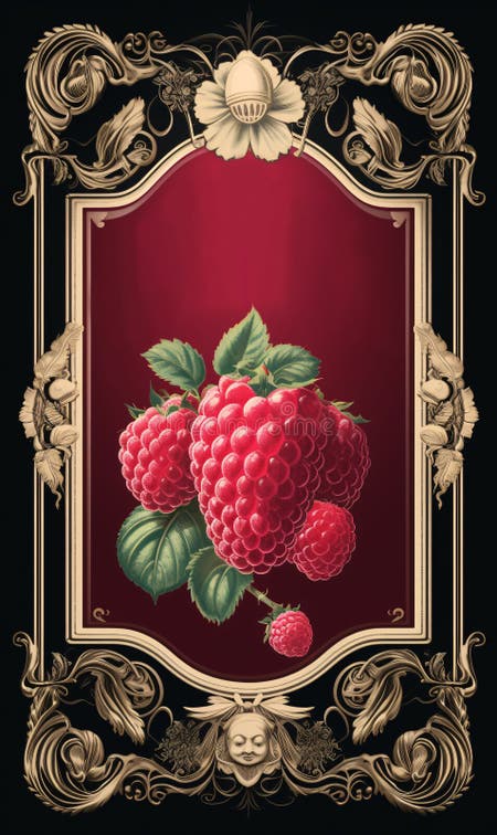 Classic Vintage Frame for Raspberry Labels. Raspberry in a Can Marked ...