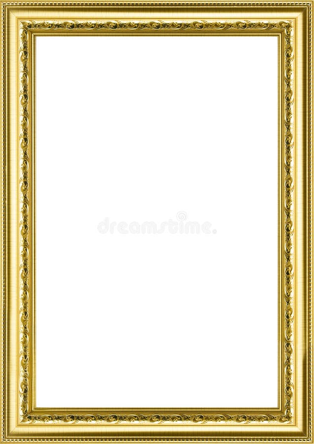 Classic Vintage Gilded Frame on White Background. Stock Image - Image ...