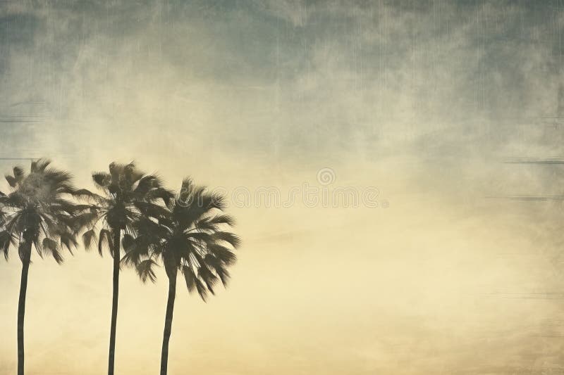 Classic Vintage Illustration of a Tropical Palm Tree in a Timeless ...