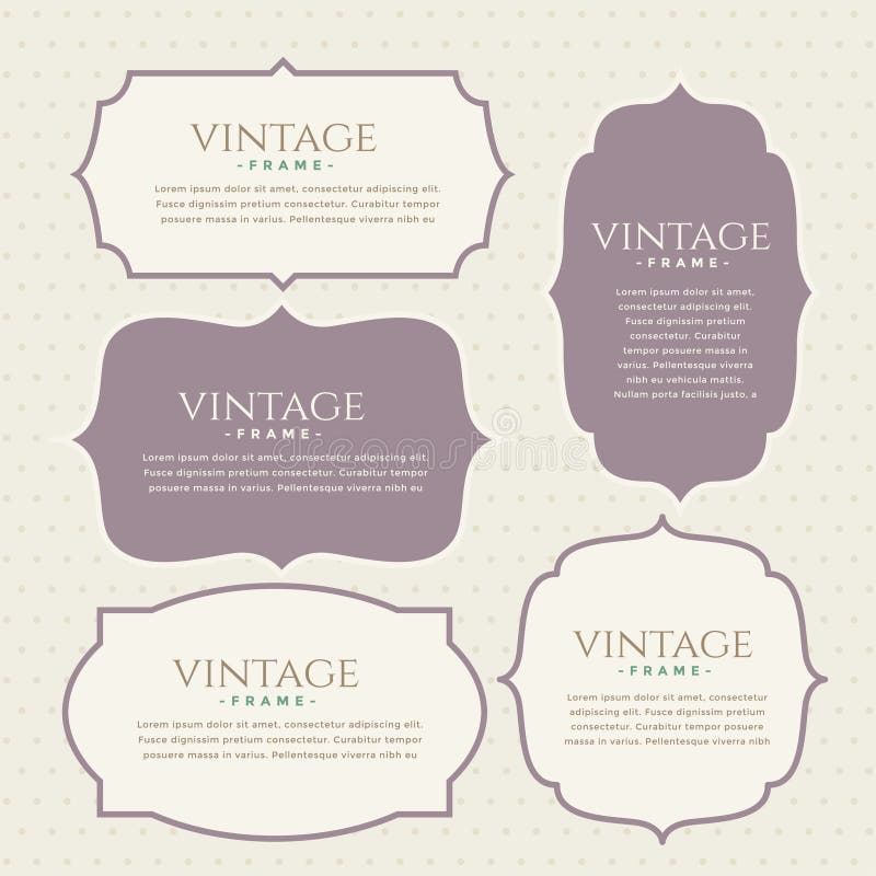 Classic Vintage Labels Set Design Stock Vector - Illustration of ...