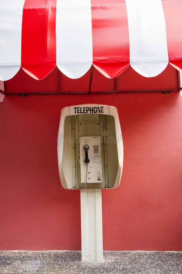 Classic Vintage Public Telephone Post Stock Photo - Image of dial ...