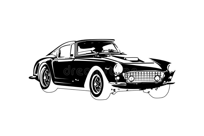 Classic Vintage Retro Car , Design Stock Illustration - Illustration of ...