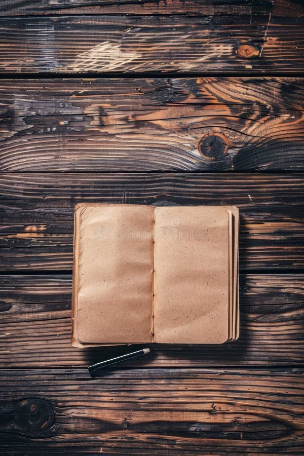 Classic Vintage Style Blank Notebook with an Open Cover for Jotting ...