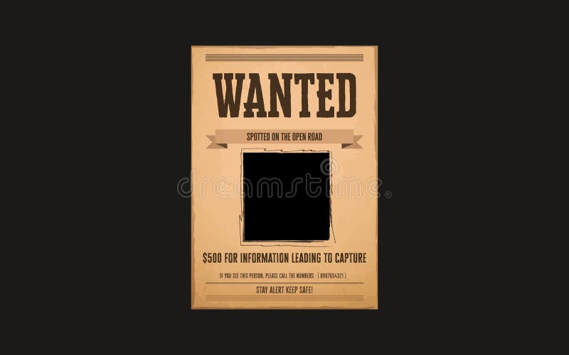 Classic Vintage-style Wanted Poster with Aged Parchment Stock ...