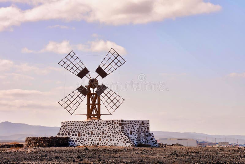 Classic Vintage Windmill Building Stock Photo - Image of environment ...
