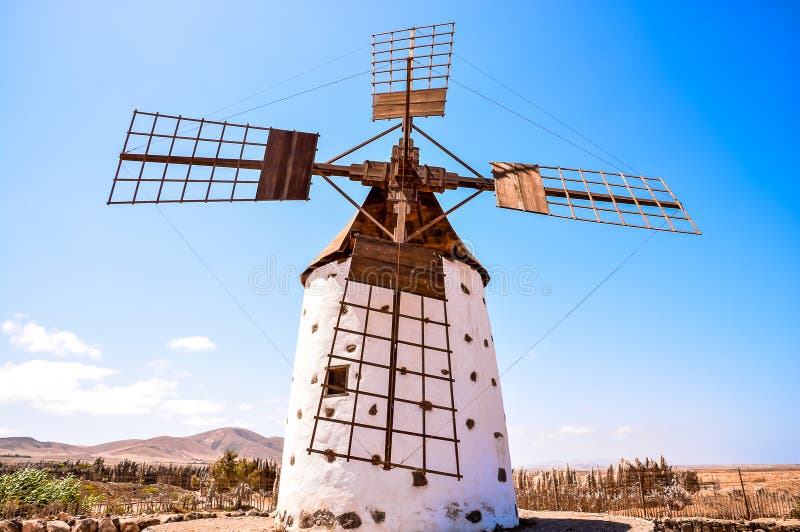 Classic Vintage Windmill Building Stock Image - Image of architecture ...