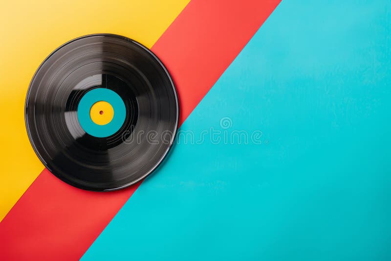 Classic Vinyl Record on Bright Colored Background Stock Photo - Image ...