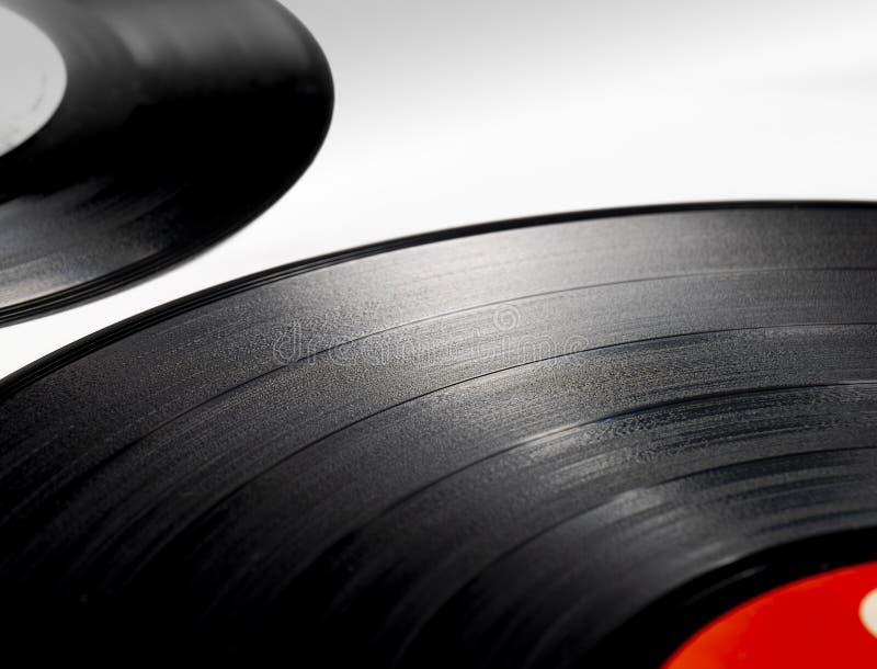 Classic Vinyl Record, Old Black Color on a White Background and Several ...