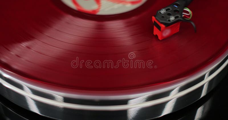 Classic Vinyl Record Player Close-up. Retro Vinyl Record Player Spins ...