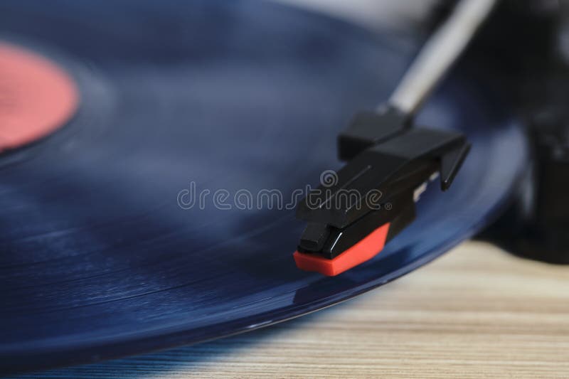 Classic Vinyl Record Player Closeup. Stock Image - Image of background ...