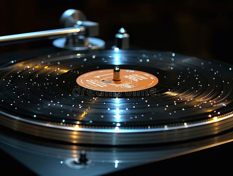 Classic Vinyl Record on Player Stock Image - Image of music, classic ...