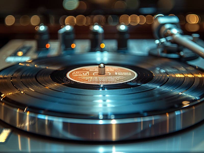 Classic Vinyl Record on Player Stock Photo - Image of enjoyment, vinyl ...