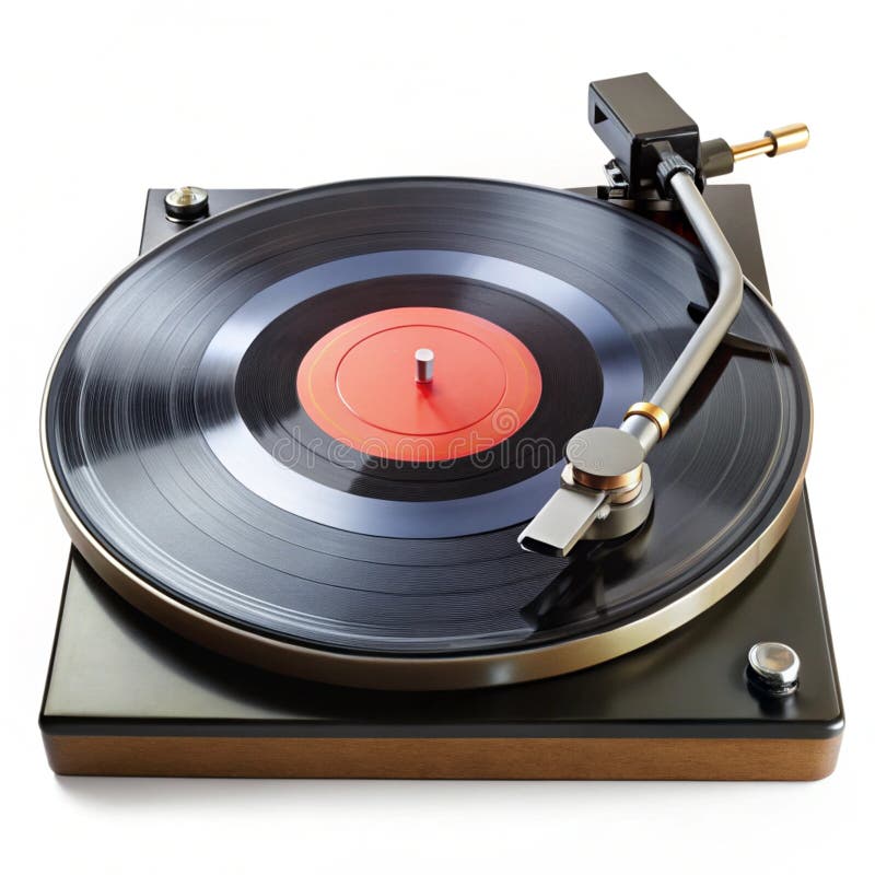 Vinyl Record Spinning on a Player Stock Illustration - Illustration of ...