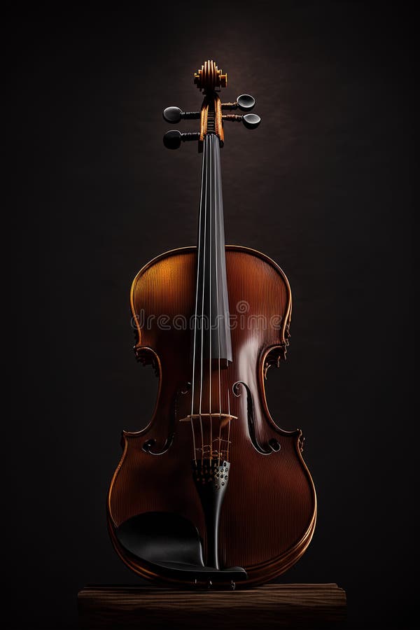 Classic Violin on a Black Background. 3d Rendering, 3d Illustration ...