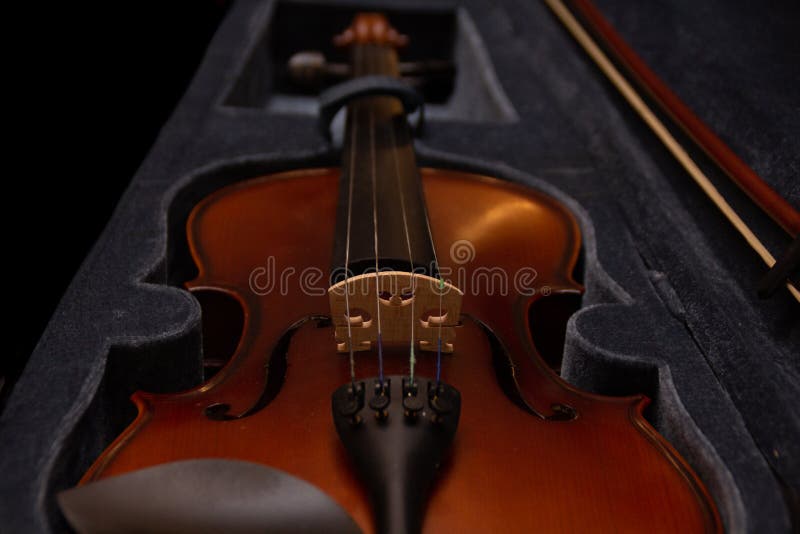 Classic violin in the box stock image. Image of musical - 210153325