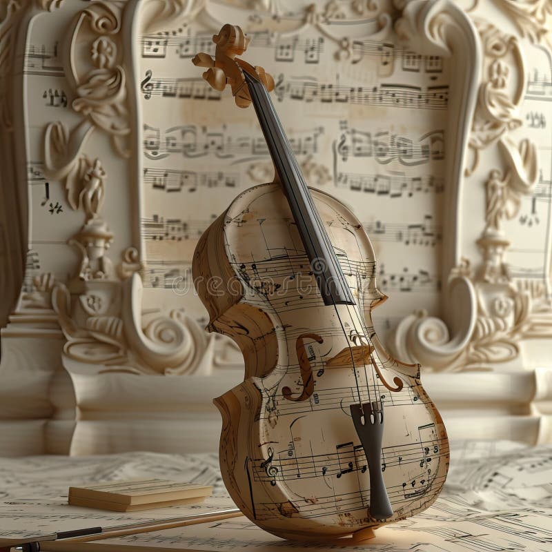 Classic Violin Full of Music Notes. Generative AI Stock Photo - Image ...