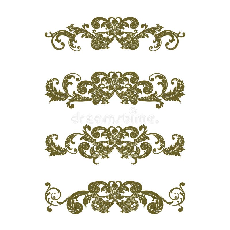 Classic Vitage Wedding Vector Ornaments Frames Separator Elements ...
