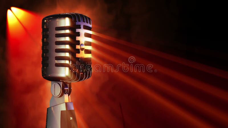 Microphone and Stage Lights.Concert and Music Concept Stock Footage ...