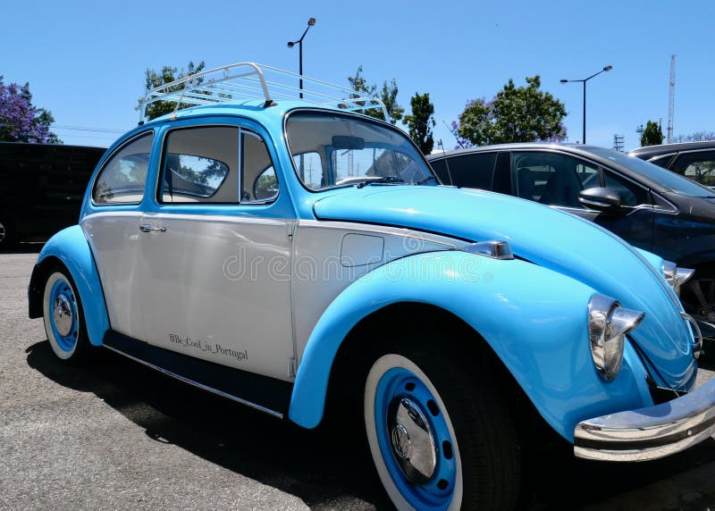 Classic VW Beetle Car in Lisbon, Portugal. Editorial Image - Image of ...
