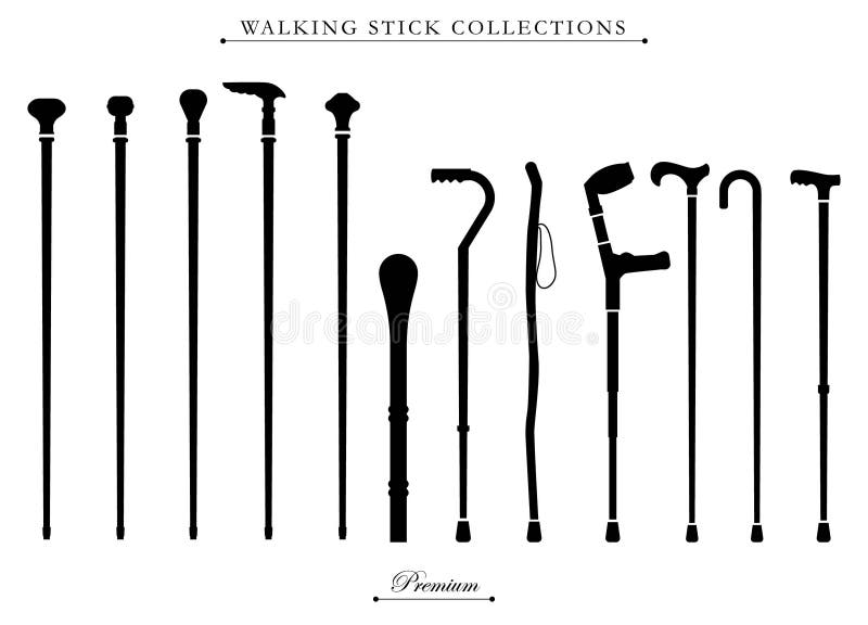 Classic Walking Stick Element Vector. Stock Vector - Illustration of ...