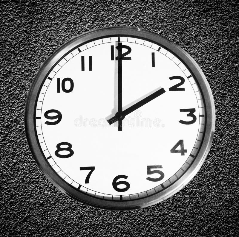 Classic Wall Clock on Black Grunge Wall Stock Photo - Image of interior ...