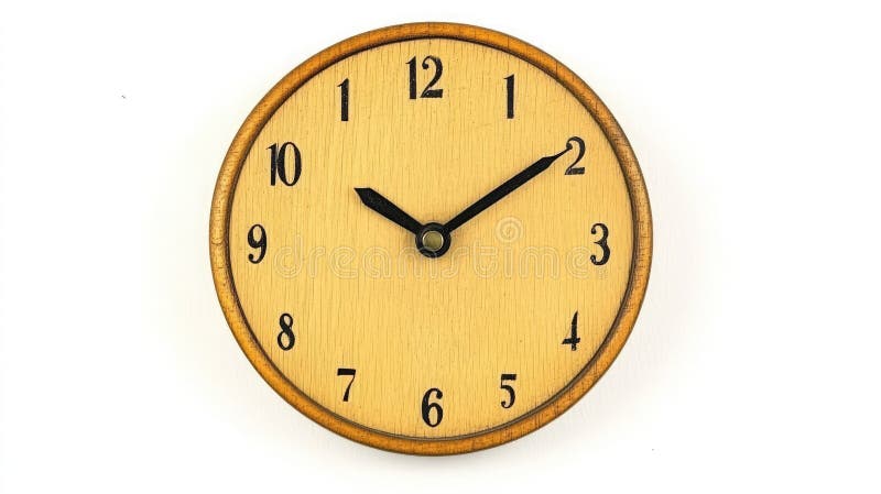 Classic Wall Clock Displaying Time at Two O Clock, Simple Design ...