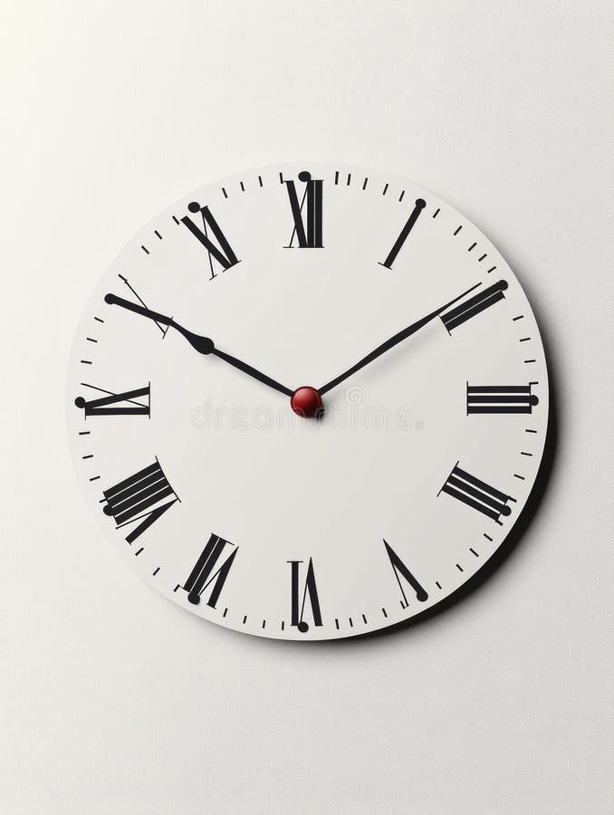 Classic Wall Clock with Roman Numerals Displaying Time on a Simple ...