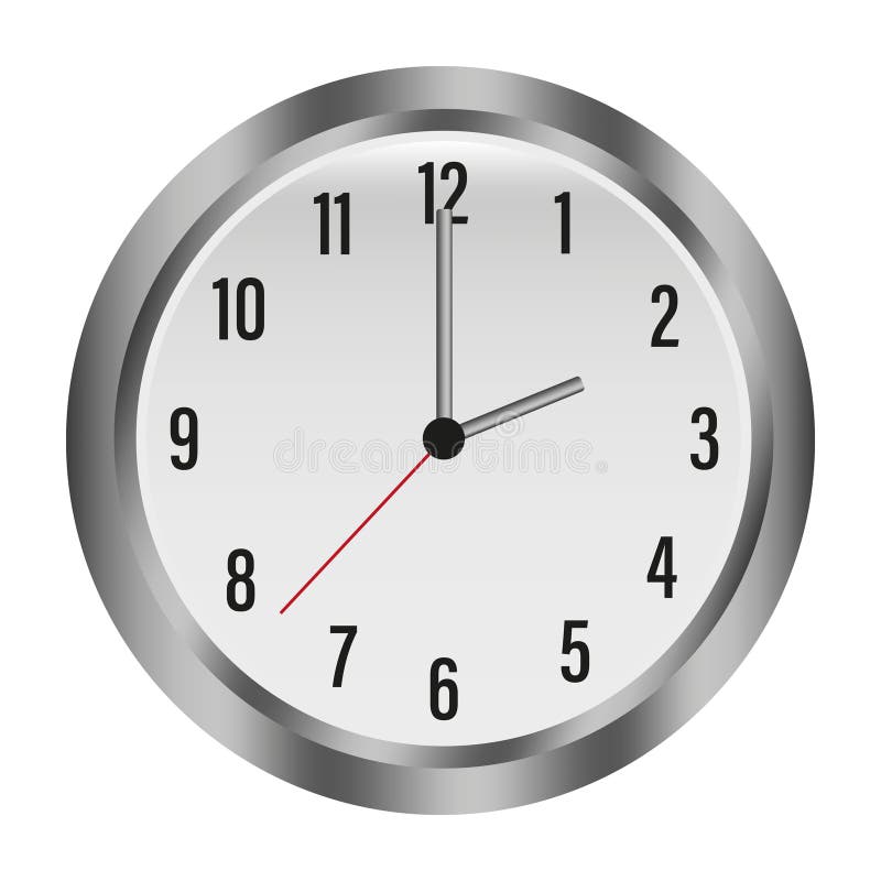 Classic Wall Clock. Timepiece with Numbers. Clock Hands Movement. Metal ...