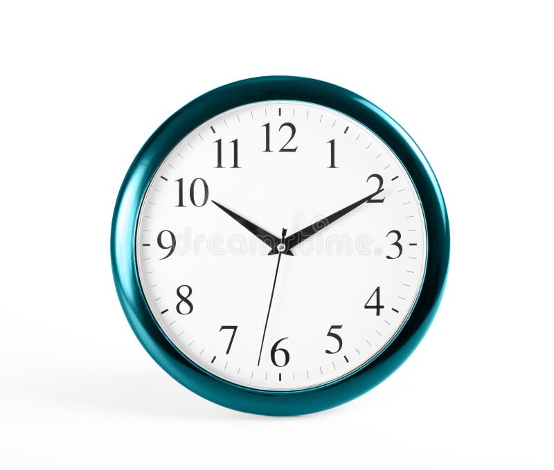 Classic Wall Clock on a White Background. Stock Photo - Image of circle ...