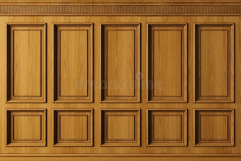 Classic Wall with Vintage Brown Wood Panels Stock Illustration ...