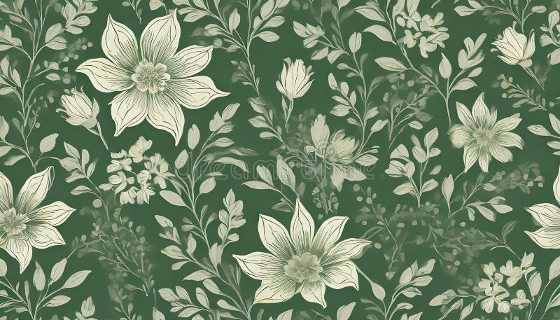 Classic Wallpaper Seamless Vintage Floral Pattern Stock Illustration ...