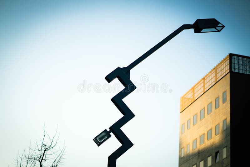 Classic Wavy-shaped Lamp Post, Modern Model, for Lighting at Night ...
