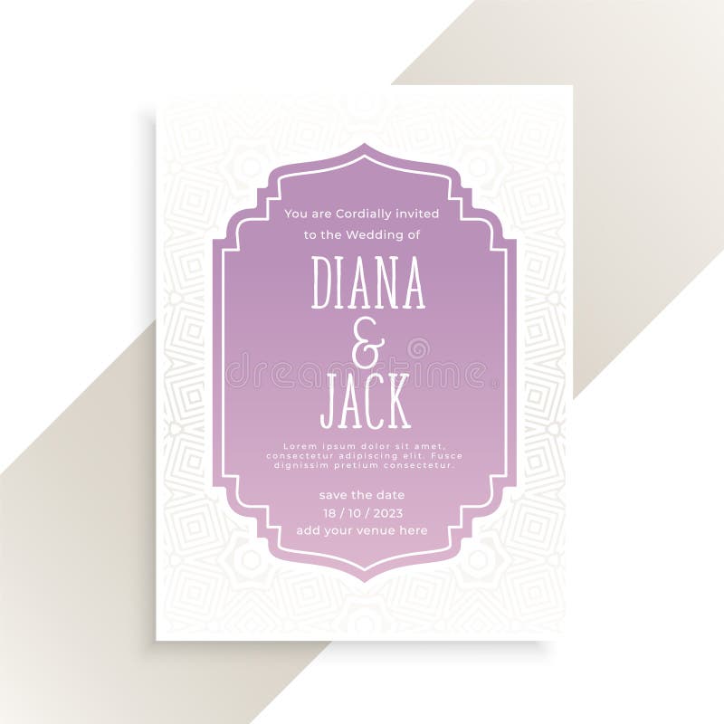 Classic Wedding Invitation Card Design Stock Vector - Illustration of ...