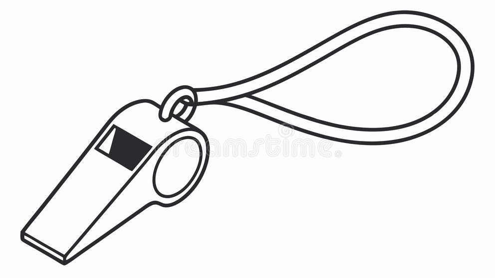 Classic Whistle with Loop Outline Vector Icon, Vector Design Generative ...